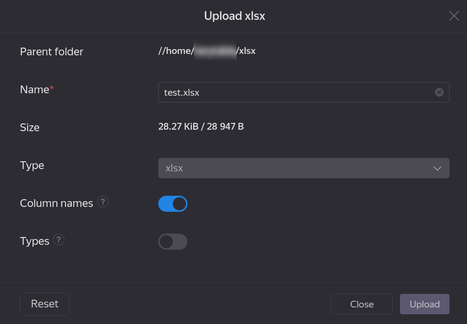 Working with Microsoft Excel tables | YTsaurus